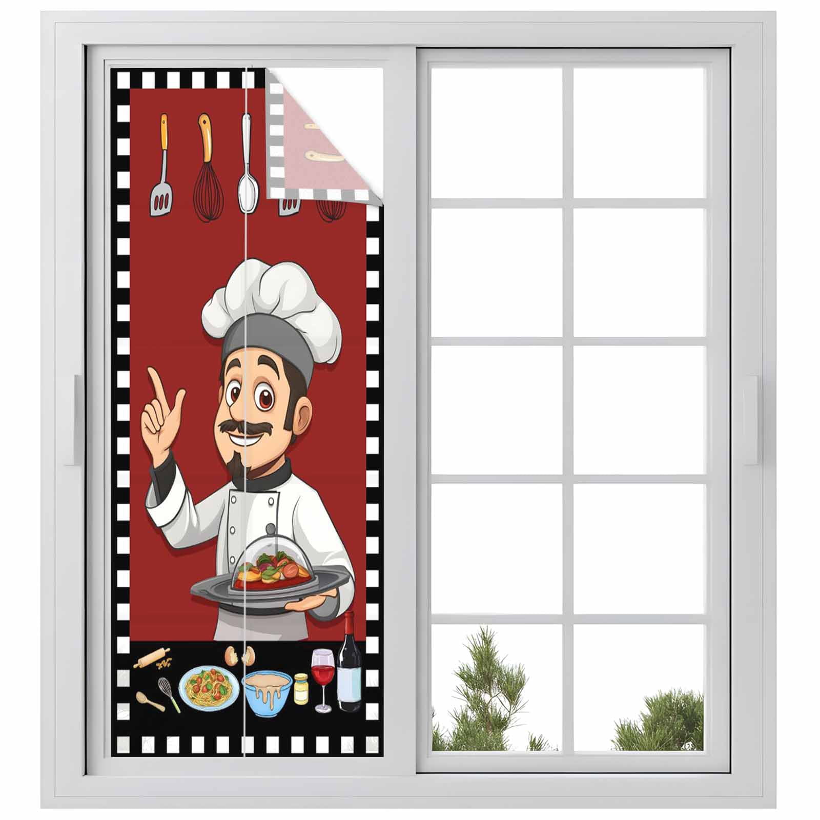 Cheg Red Window Privacy Film, Black White Check Buffalo Plaid Grid ...