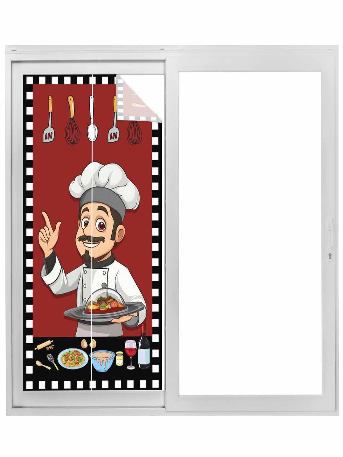 Cheg Red Window Privacy Film Stained Glass Window Film Decorative ...