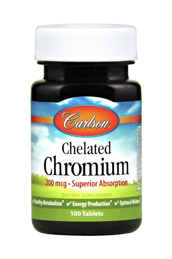 Chelated Chromium 200 mcg By Carlson - 100 Tablets - Walmart.com
