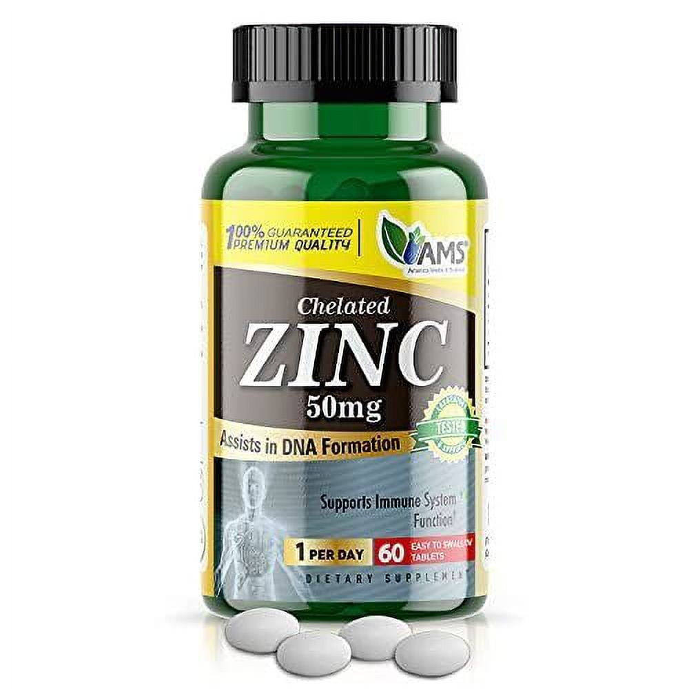 Chelated Zinc 25 mg Supplements 60 Tablets - Walmart.com