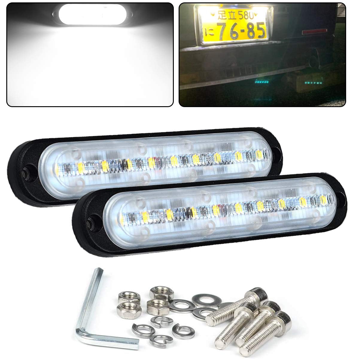Chelhead 12V Mini Led Light Bars BSL1 5.7 Inch 6500K White Backup ...