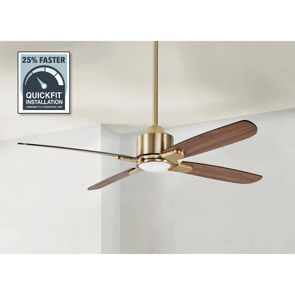 Chelia 56 in. Indoor Gold LED Ceiling Fan with Reversible Blades and ...