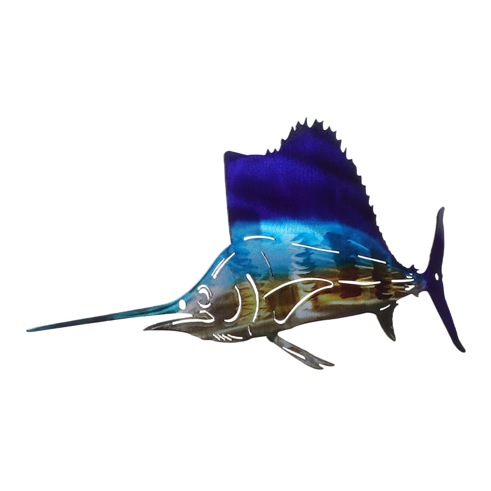 Toyvian Fish Shaped Wall Decor Sailfish Blue 1Pcs 15.7X6.5X0.08In ...