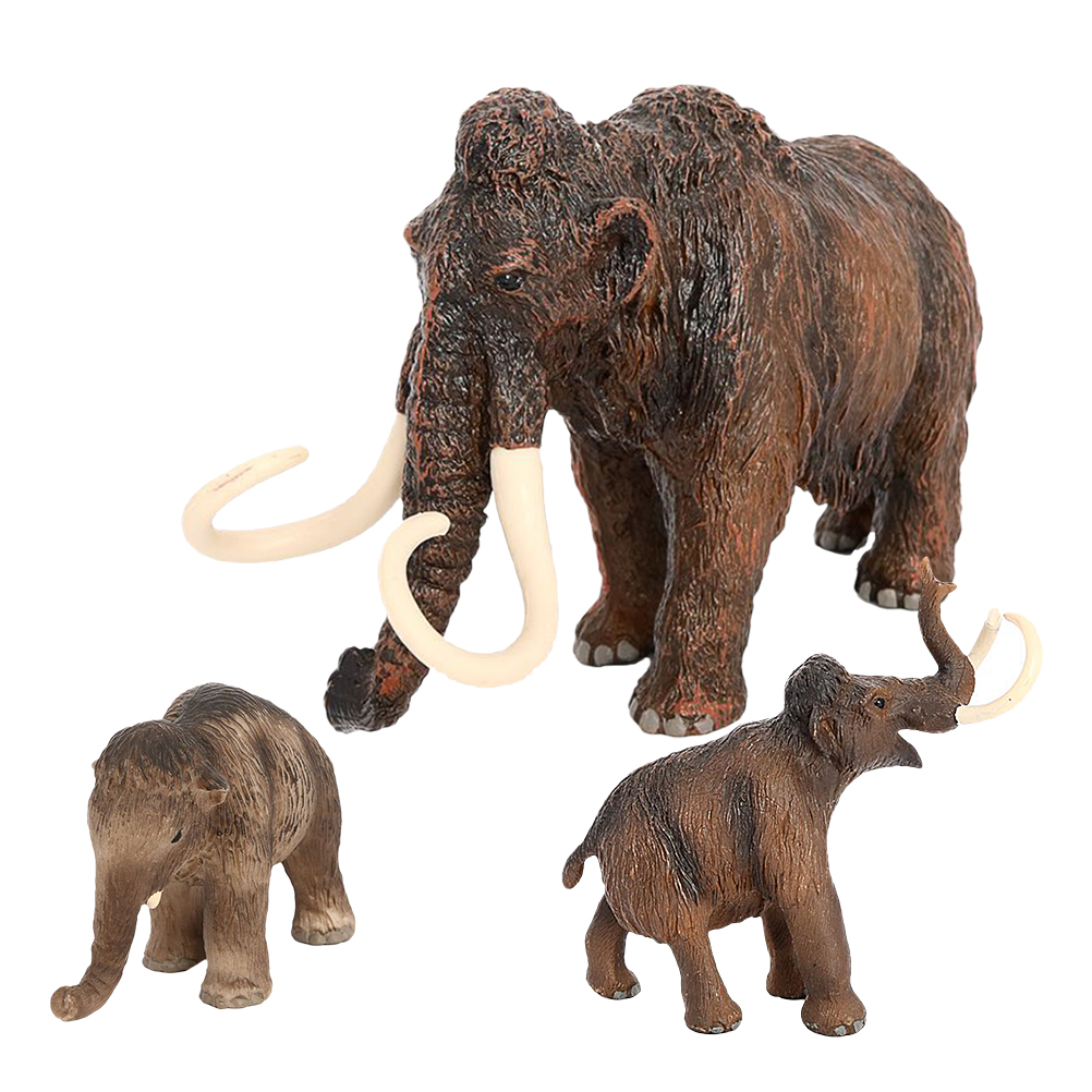 Chelige Mammoth Figurine,3 Pcs Simulation Mammoth Sculpture Adornment ...
