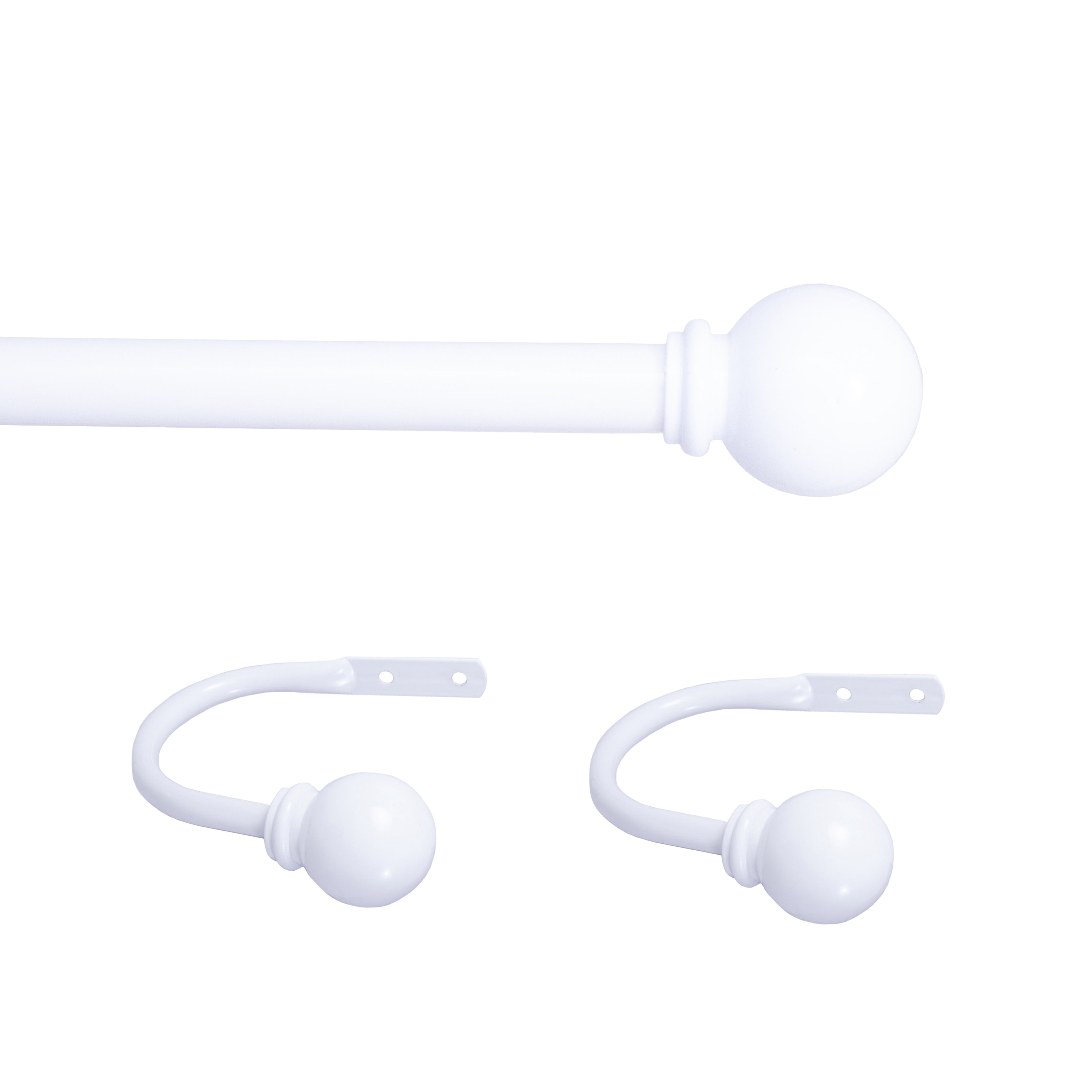 Chelsea 48-86 in. Decorative Curtain Rod & Holdback Set, 5/8 in ...