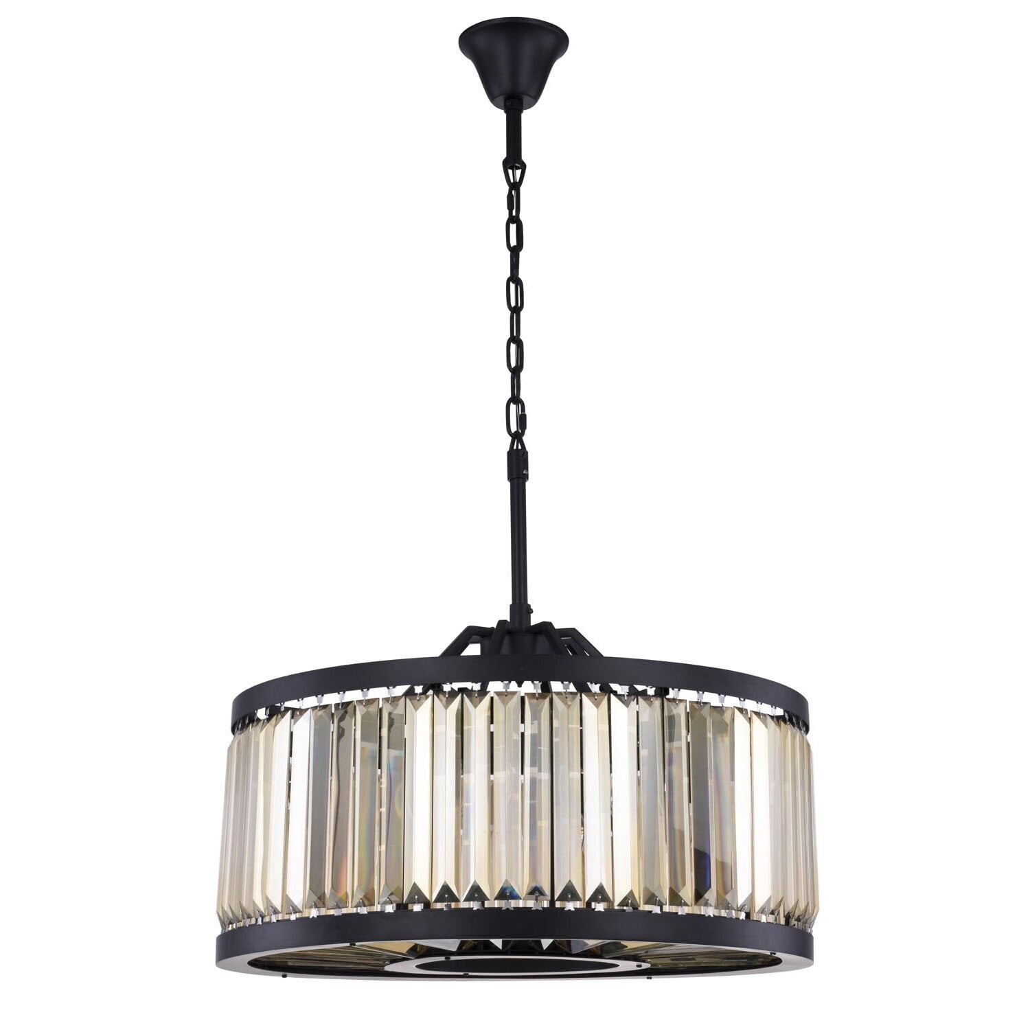 Chelsea 8 light Matte Black Chandelier Golden Teak (Smoky) Royal Cut ...