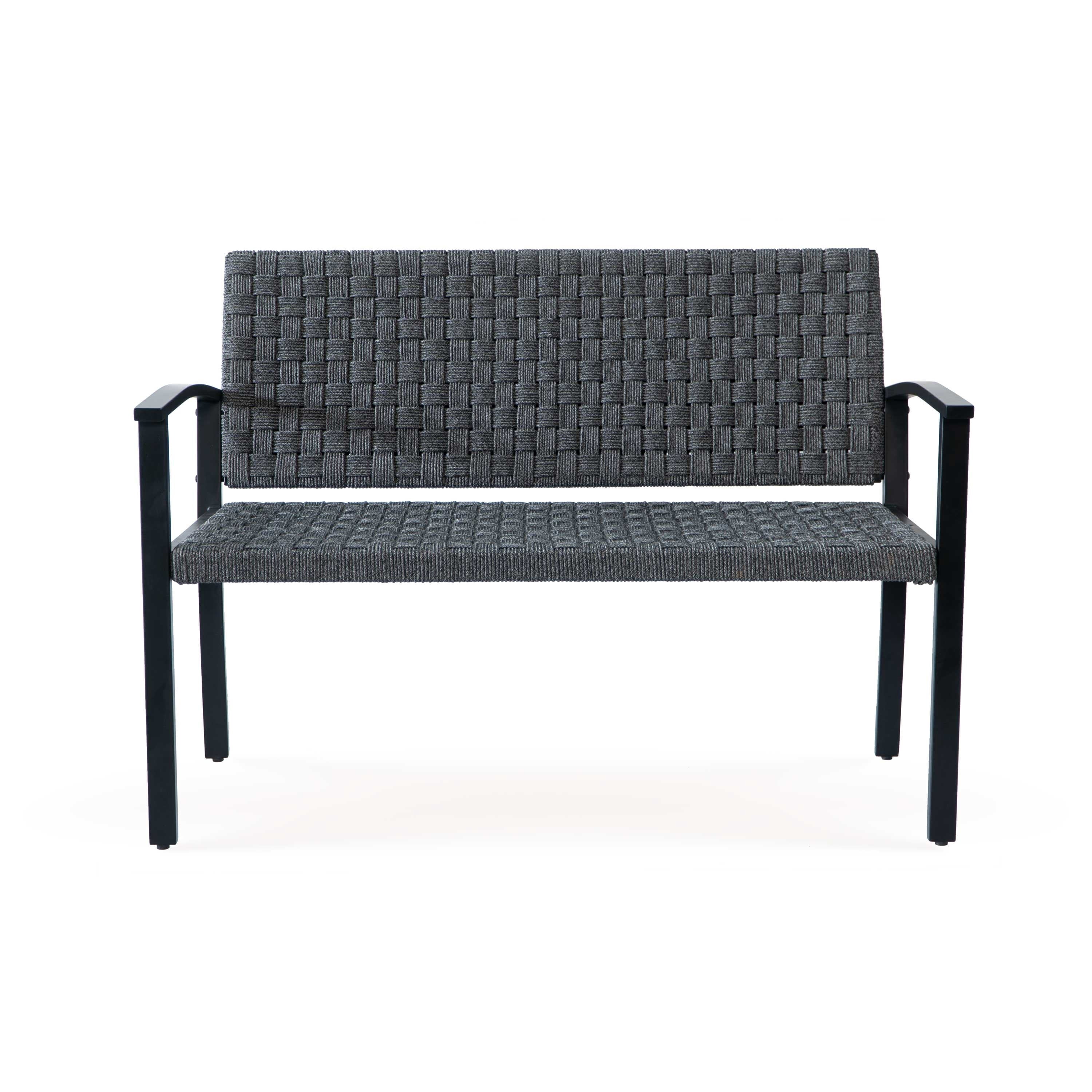 Chelsea Bench - Olive M4H Chelsea Durable Patio Metal Rope Outdoor ...