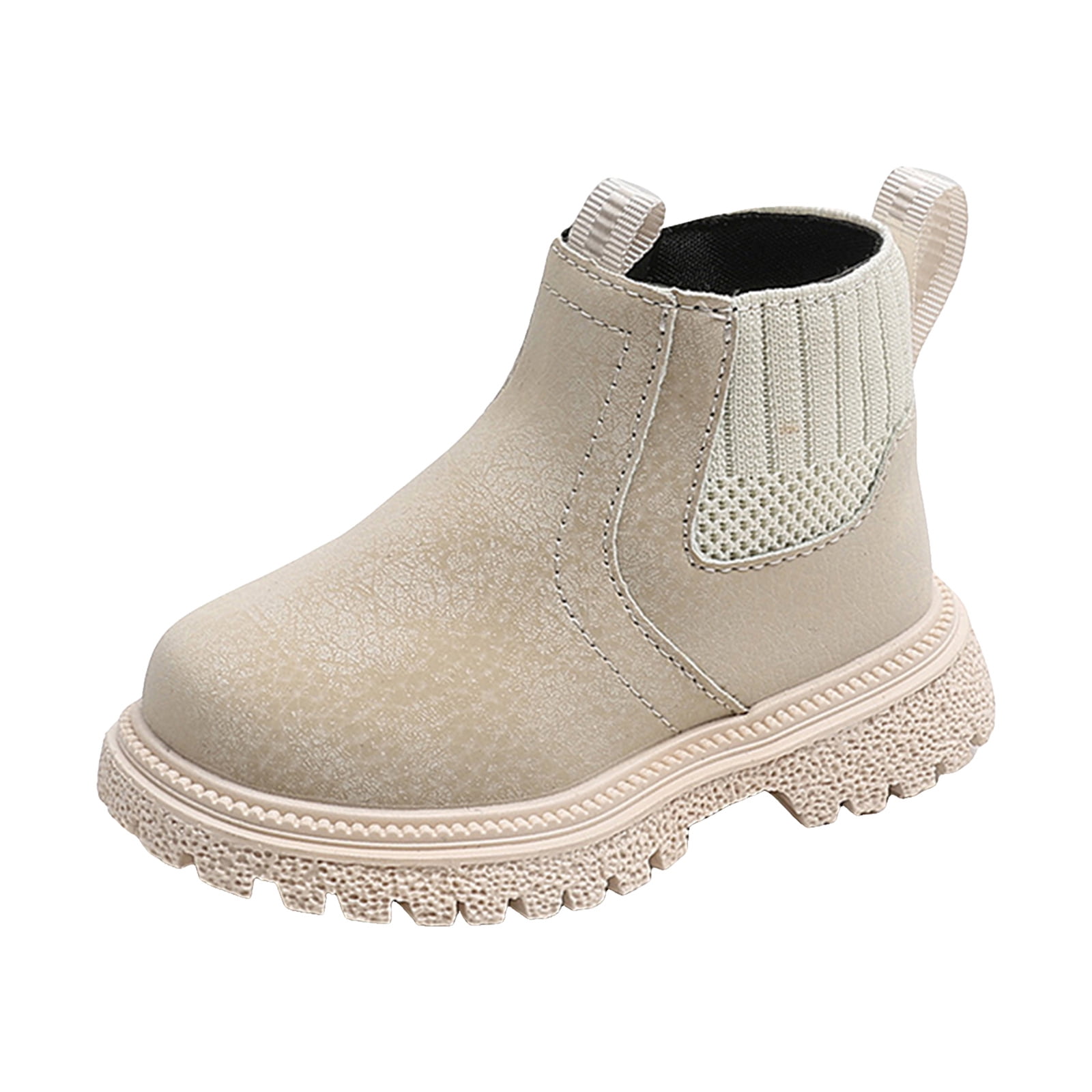 Chelsea Boots for Girl Kids Waterproof Leather Lug Sole Fashion Splice ...