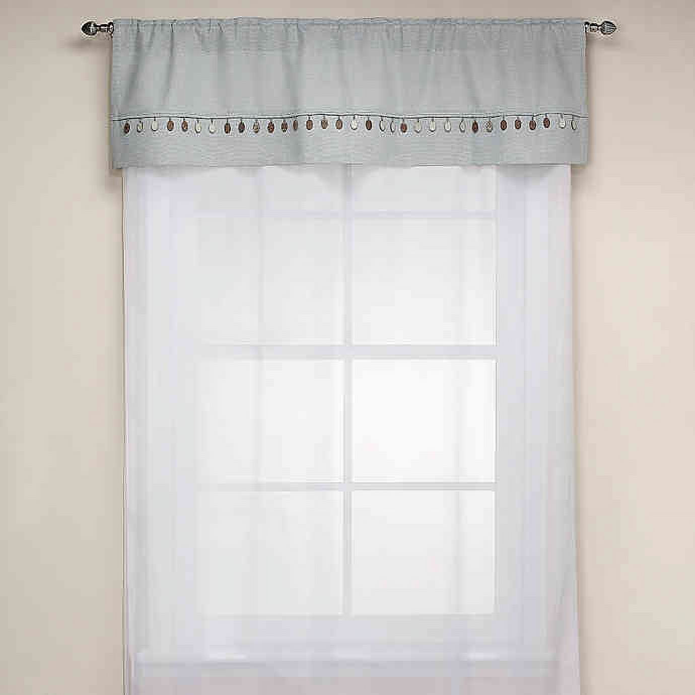 Chelsea Coconut Shell Trim 52" x 15" Window Curtain Valance in Green ...