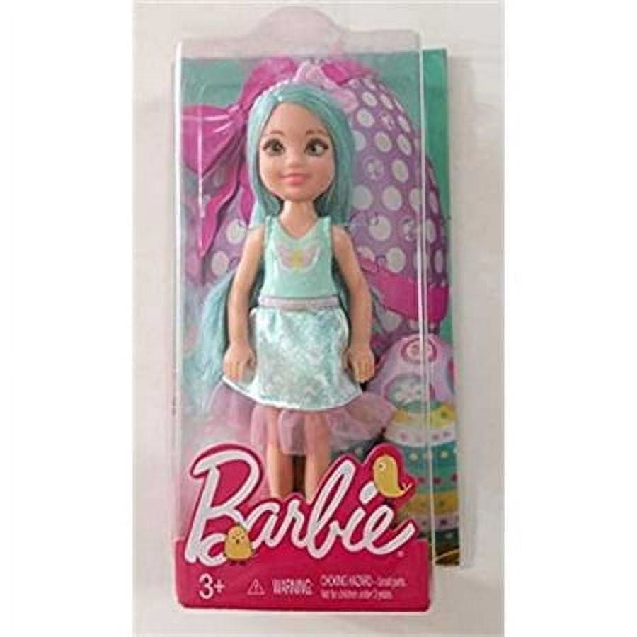 Chelsea Doll, 5.5in. Tall, Aqua Hair and Pink Ribbon Headband, 2017 ...