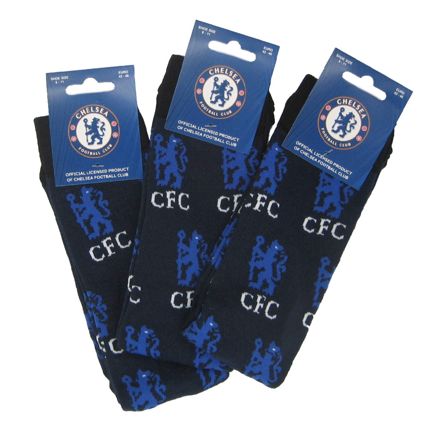 Chelsea FC 3 Pack All Over Print Socks 8-11 - Walmart.com