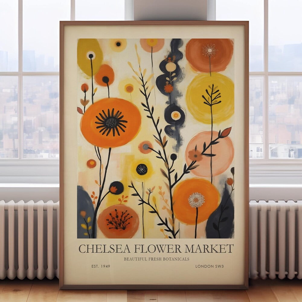 Chelsea Flower market print London flower market print vintage orange ...