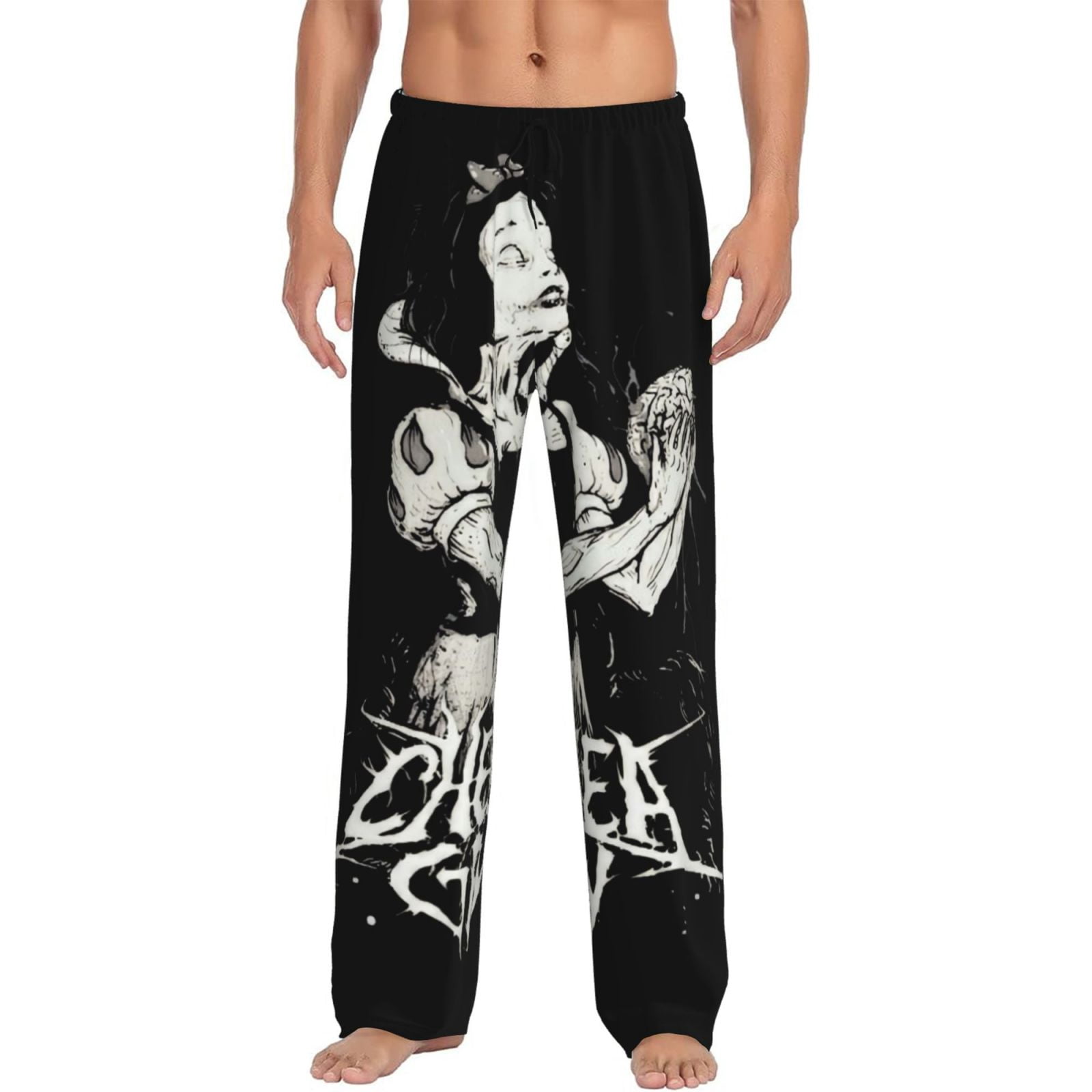 Chelsea Grin Anime Cartoon All-Over Print Men'S Black Pajama Pants ...