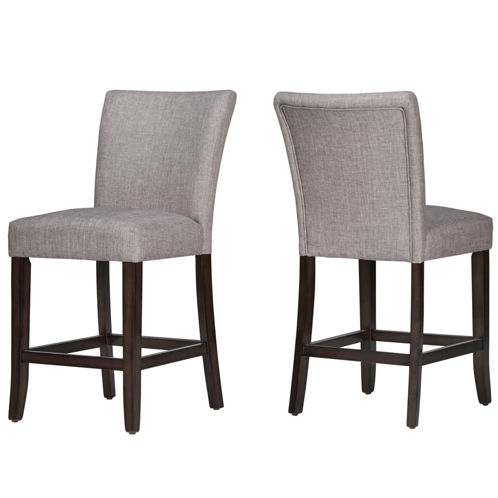 Chelsea Lane Counter Height Linen Dining Chairs, Set of 2, Gray ...