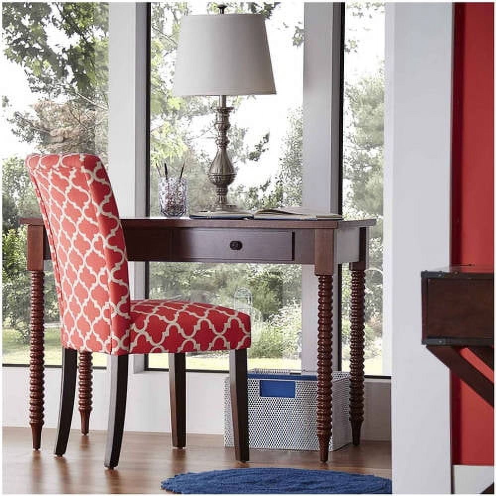 Chelsea Lane Wood Writing Desk 2-Drawer with Helix Legs, Espresso ...