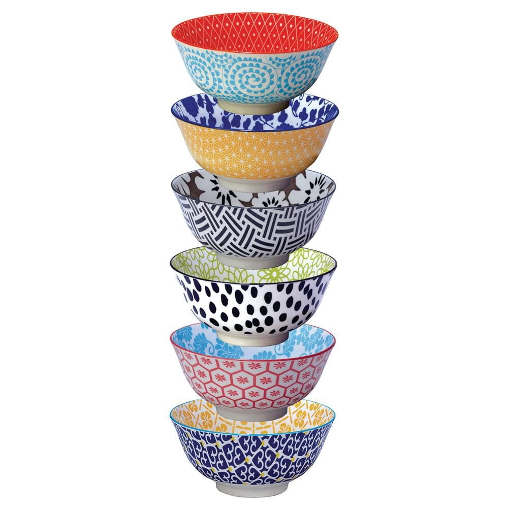 Chelsea Multi-color Bowls (Set of 6) - Walmart.com