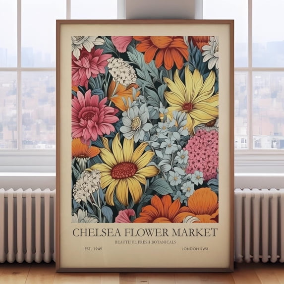 Chelsea flower market print William Morris print vintage floral print ...