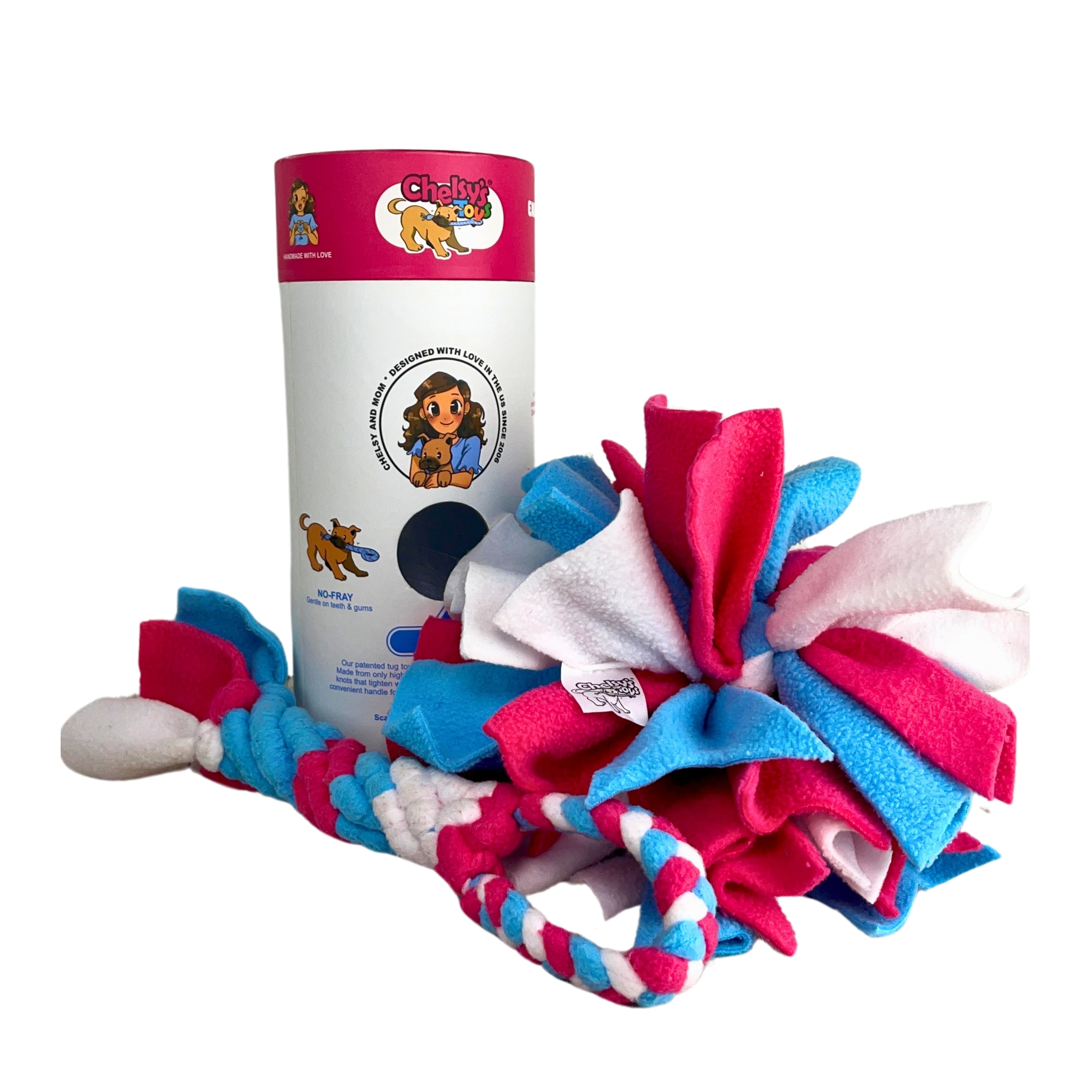 Chelsy's Toys 3-in-1 Dog Enrichment Tube – Durable Tug Toy, Snuffle ...