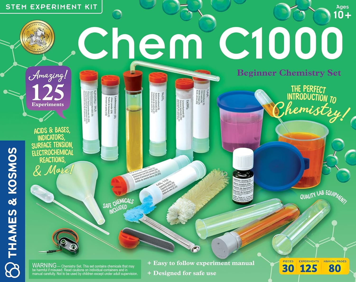 Chem C1000 Chemistry Set | Science Kit with 125 Experiments | 80 Page ...