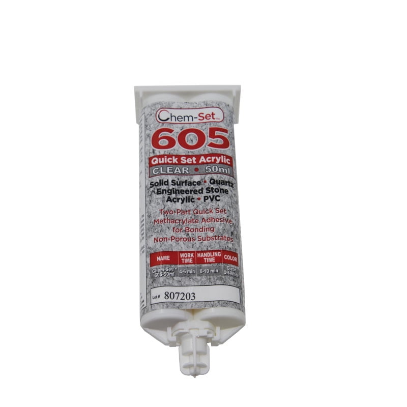 ChemSet 605 - Clear Quick Set Acrylic Adhesive 50ml Cartridge w/ 190 ...