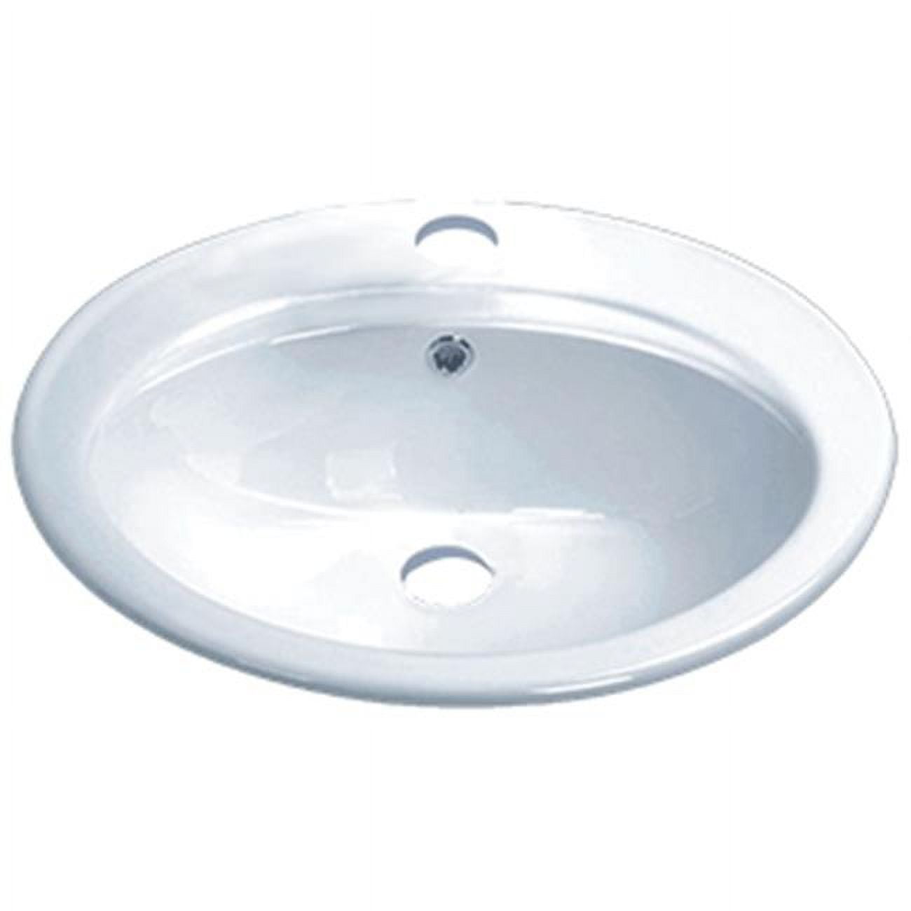 Chemcore Industries CH300 Daisy Porcelain Oval Drop-In Vanity Sink ...