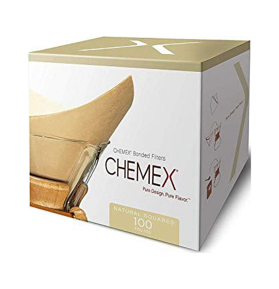 Chemex Natural Coffee Filters, Square, 100ct - Exclusive Packaging ...
