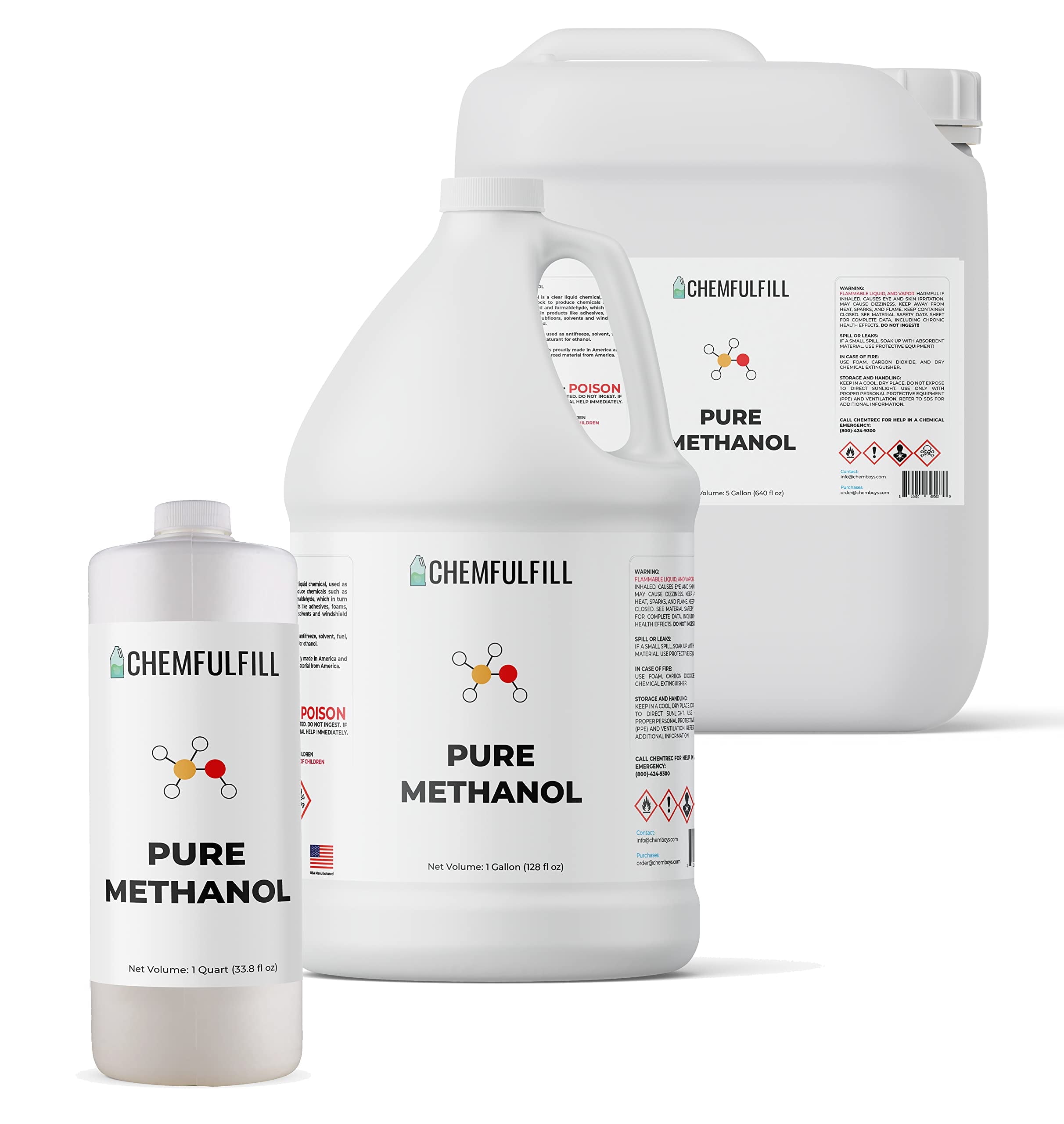 Chemfulfill Methanol - High Purity Methyl Alcohol (MeOH; Methanol) (5 ...