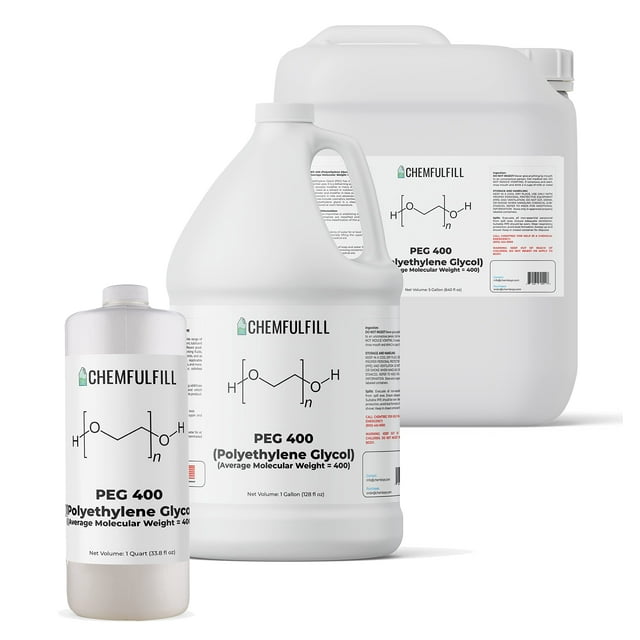 Chemfulfill PEG 400 - Polyethylene Glycol 400 (PEG400) (55-Gallon Drum) - Walmart.com