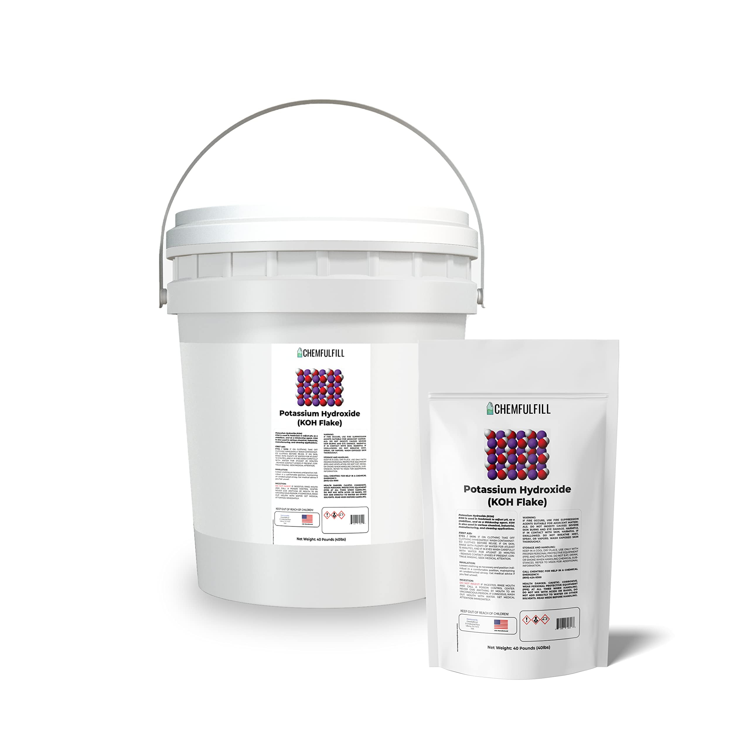 Chemfulfill Potassium Hydroxide High Purity Caustic Potash (KOH) (5 ...