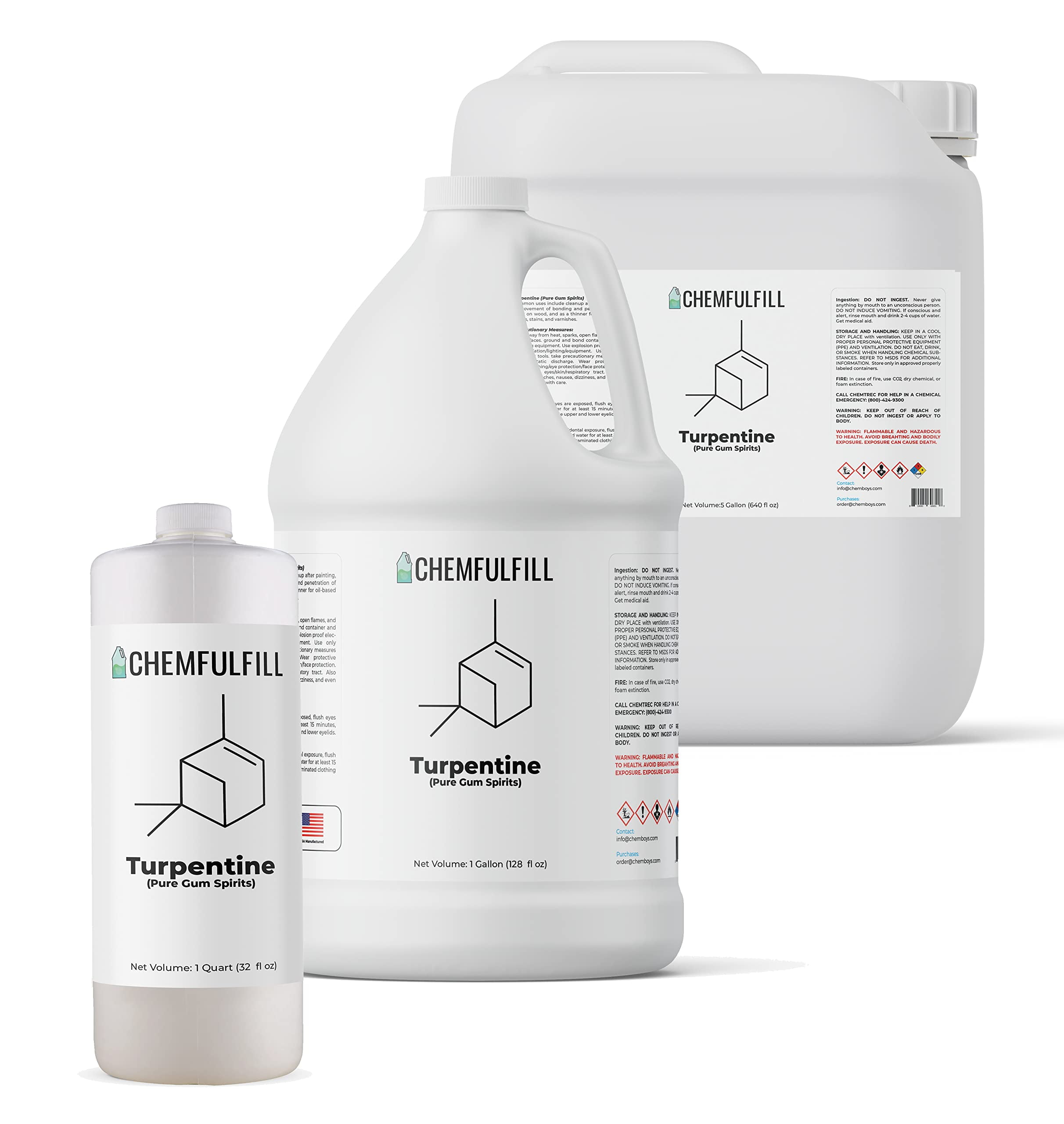 Chemfulfill Turpentine - Spirit of Turpentine (Pure Gum Spirits) (5 ...