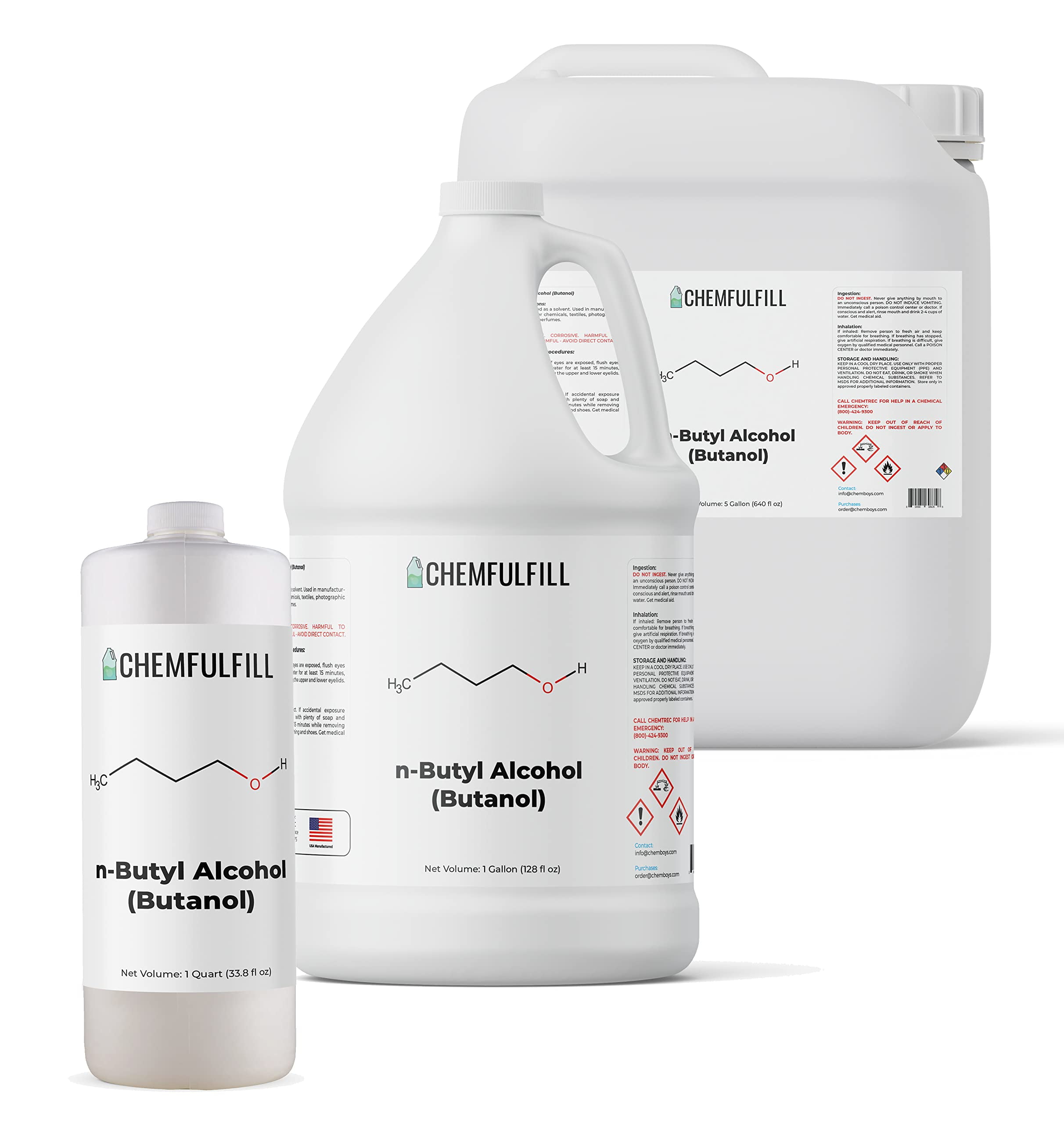 Chemfulfill n-Butanol - (1-Butanol; Butanol) (Half-Gallon (64 fl oz ...