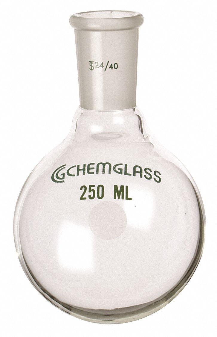 Chemglass Round Bottom Flask,250 mL,137 mm H CG-1506-17 - Walmart.com