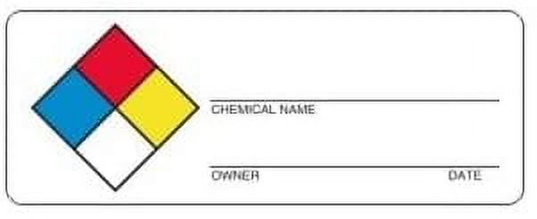 Chemical 4 Colors Hazmat Write-on Labels, 4 x 1.5 inches, Paper, Roll ...