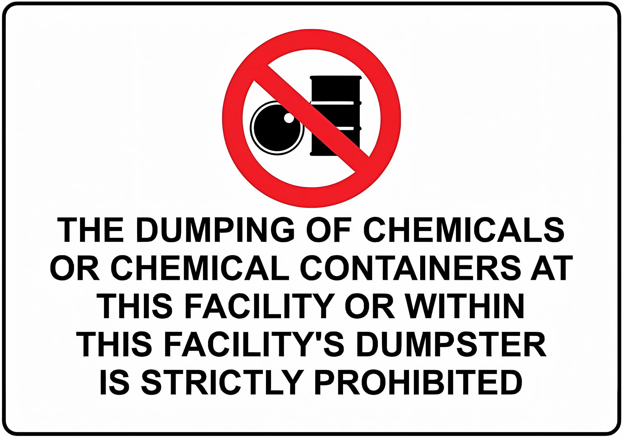 Chemical Dumping Prohibited Sign - 8"x12" Metal Tin Safety Warning Sign ...