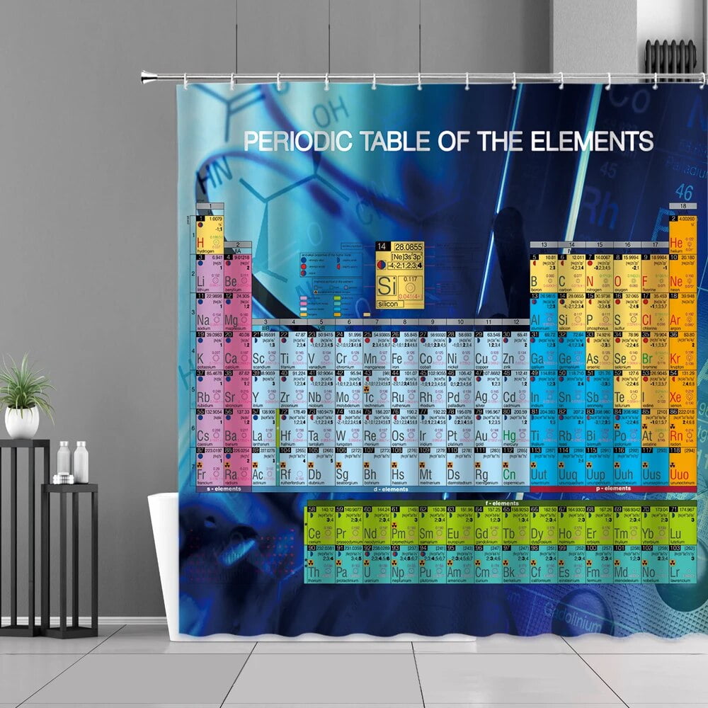 Chemical Element Form Shower Curtains Children Student Study Chemistry ...
