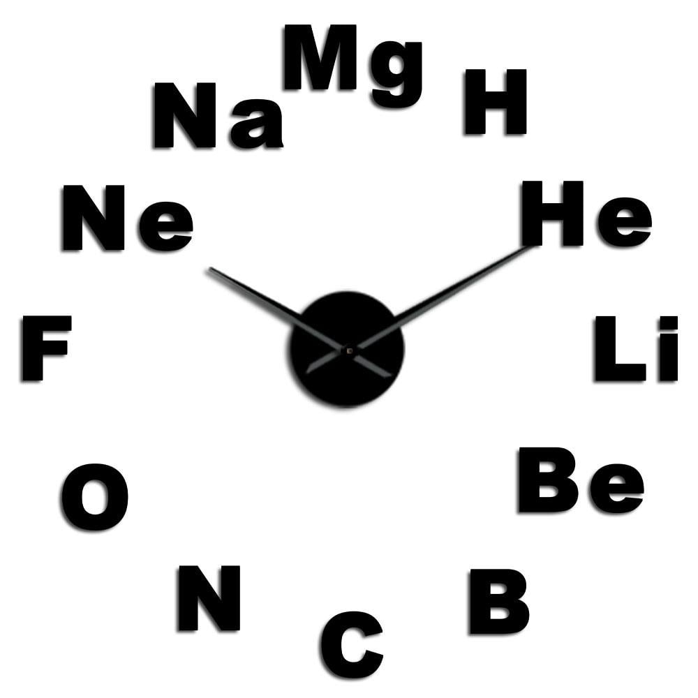 Chemical Element Symbols Frameless Wall Clock Stickers, DIY Modern ...