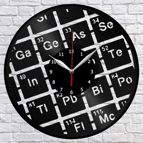Chemical Element Vinyl Wall Clock,Vinyl Record Clock Wall Art Unique ...