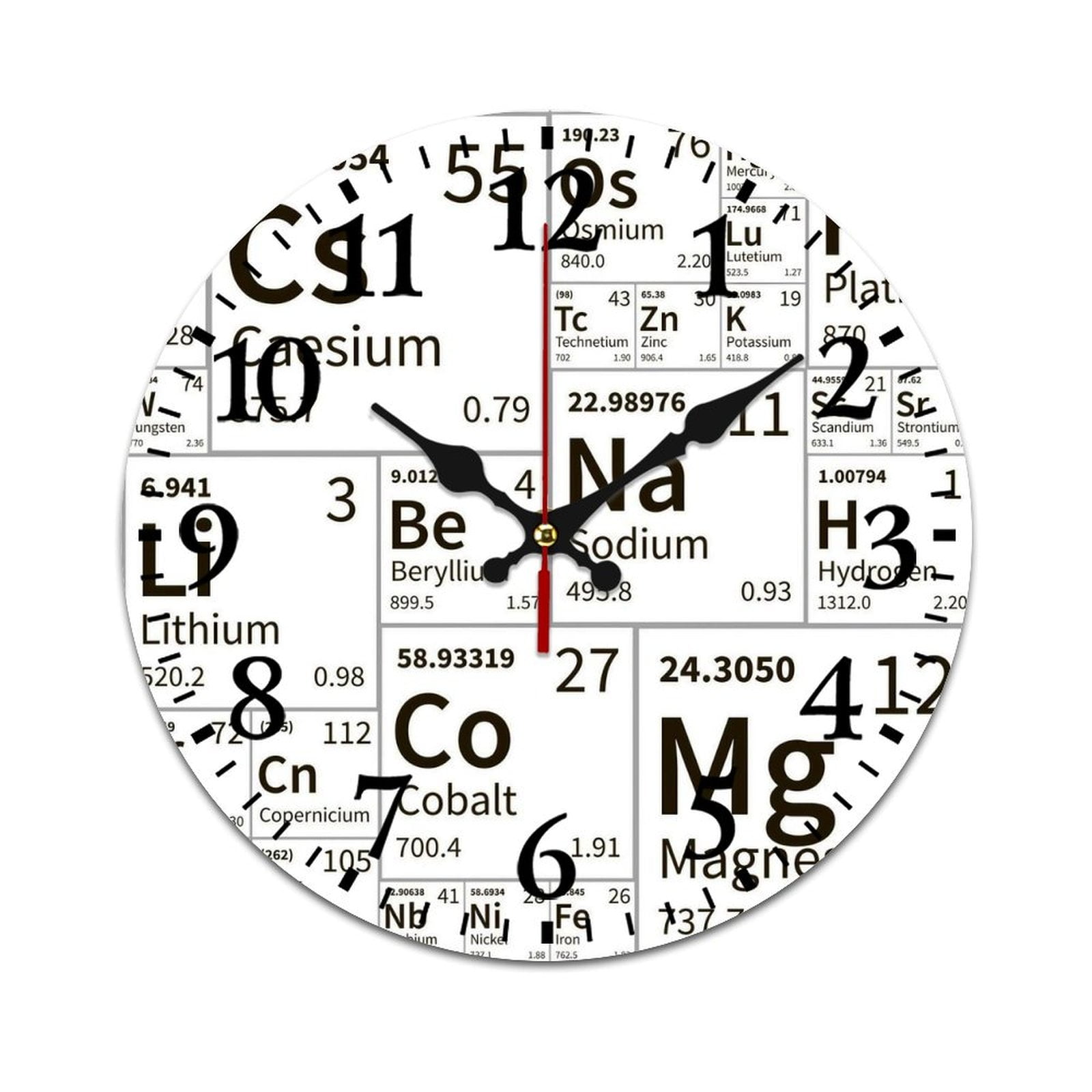 Chemical Elements Wall Clock Modern Design Clocks Wall Hanging Home ...