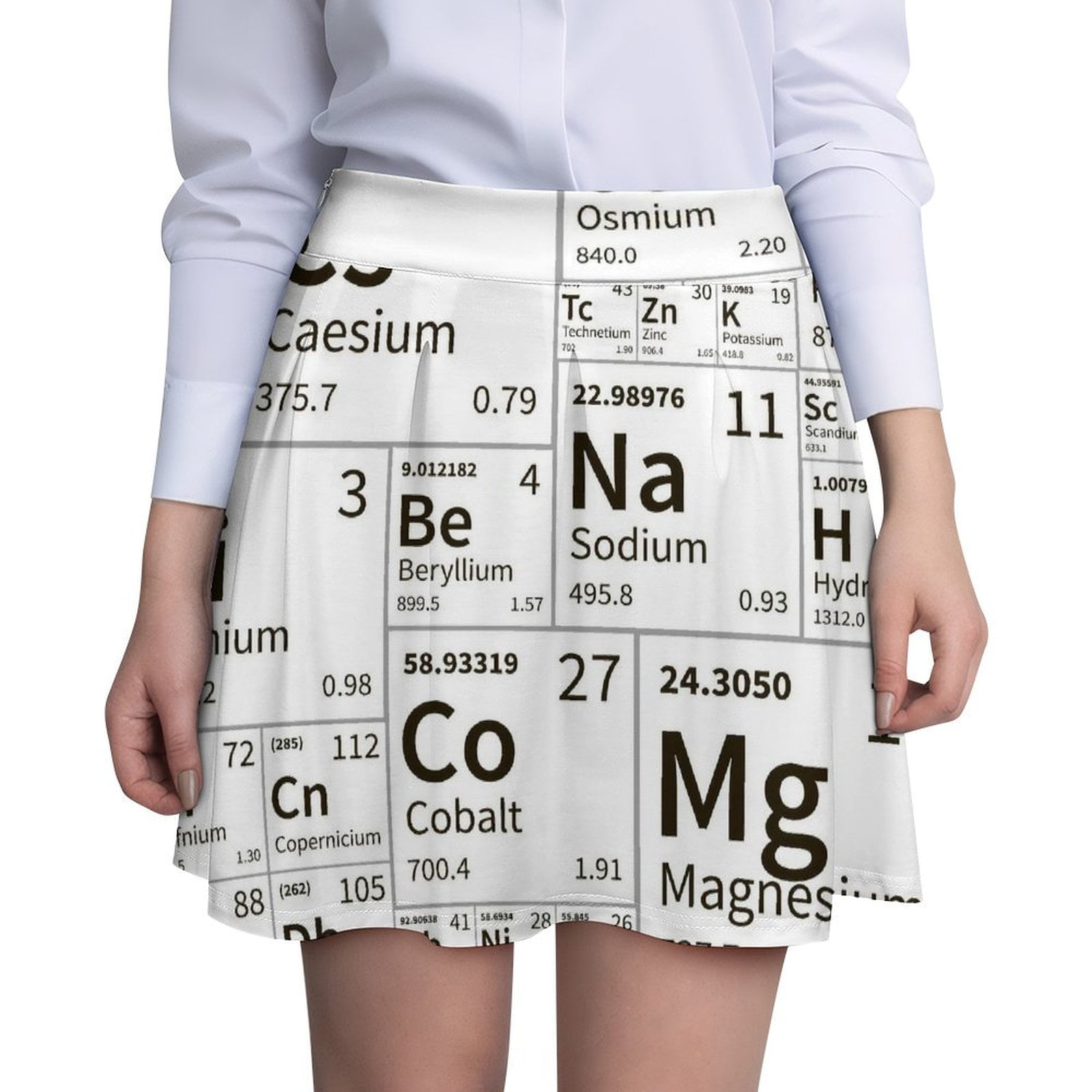 Chemical Elements Women's Casual Mini Skirt Invisible Zipper Summer Skirts High Waist Short ...