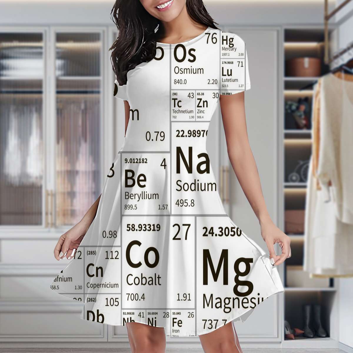 Chemical Elements Women's Classic Swing Skater Dress Casual Work Party ...
