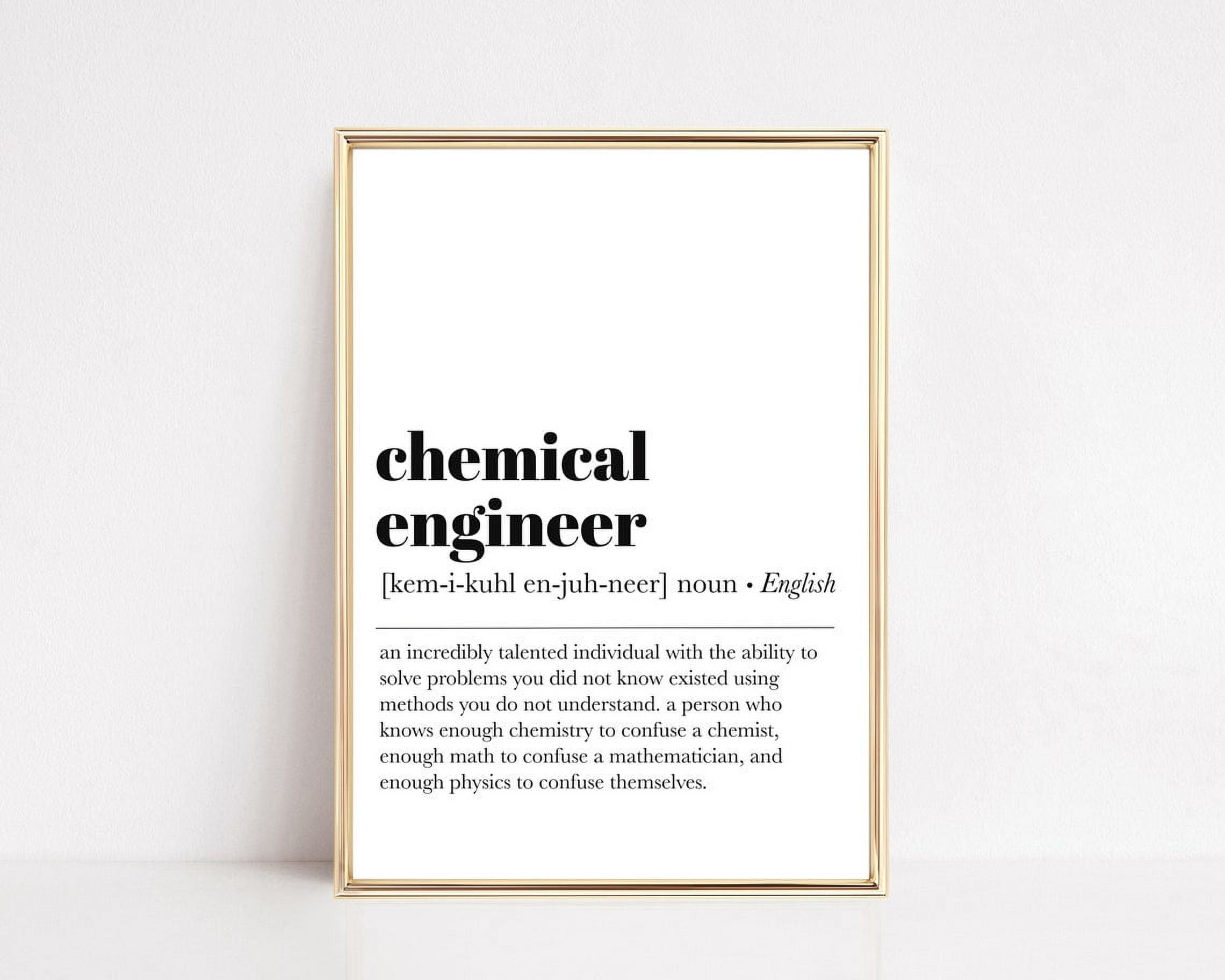 Chemical Engineer Definition Illustration Office Wall Art, Unframed ...