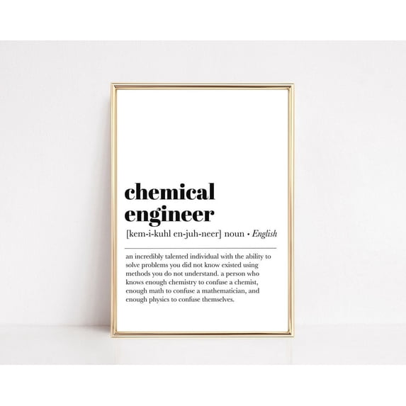 Chemical Engineer Definition Illustration Office Wall Art, Unframed ...