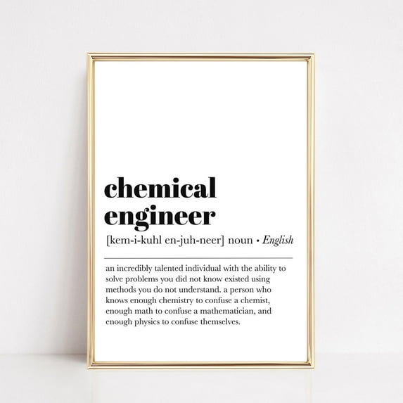 Chemical Engineer Definition Print, Chemical Engineer Gifts, Gift ...