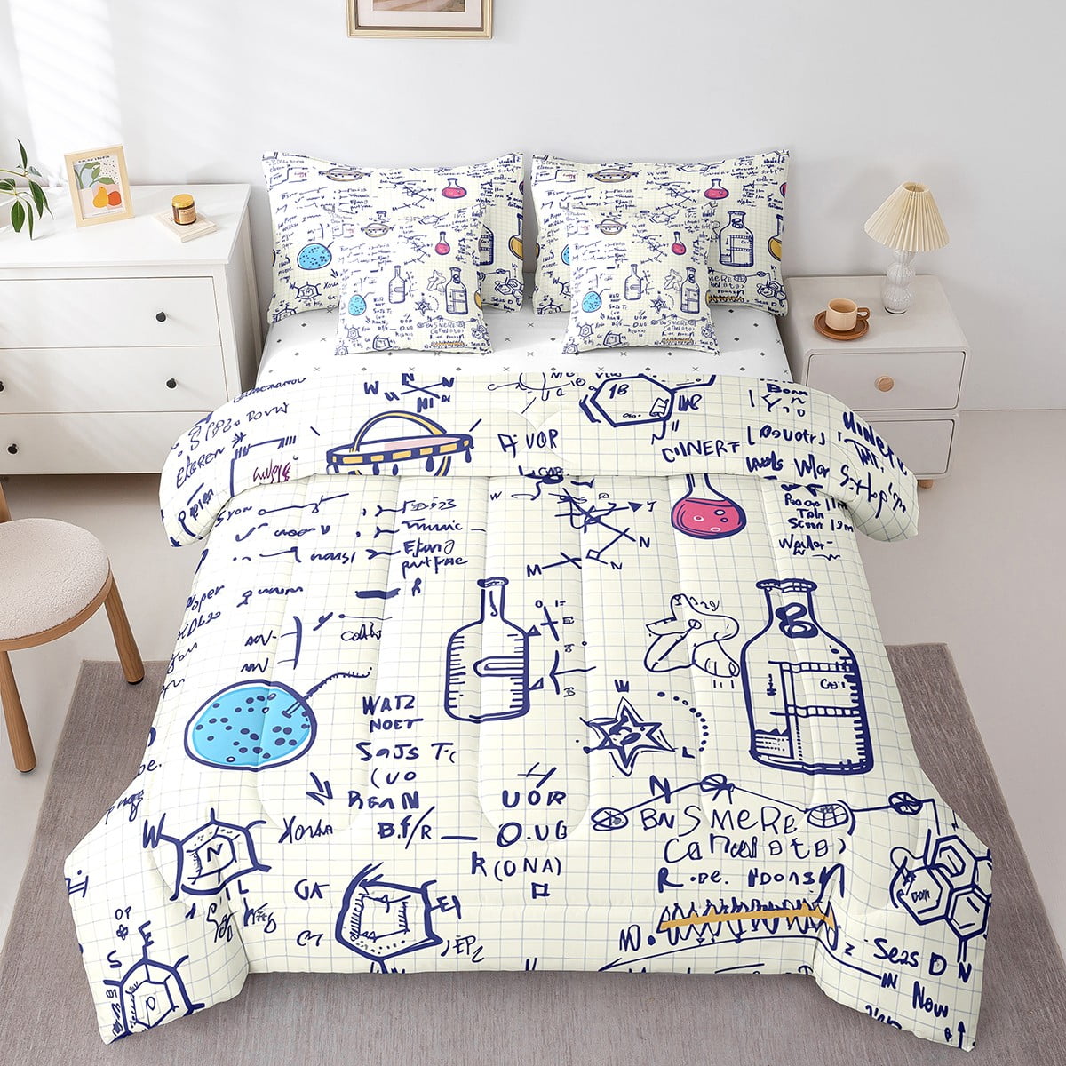 Chemical Equation Comforter Set,7 Pieces Chemistry Science Students ...
