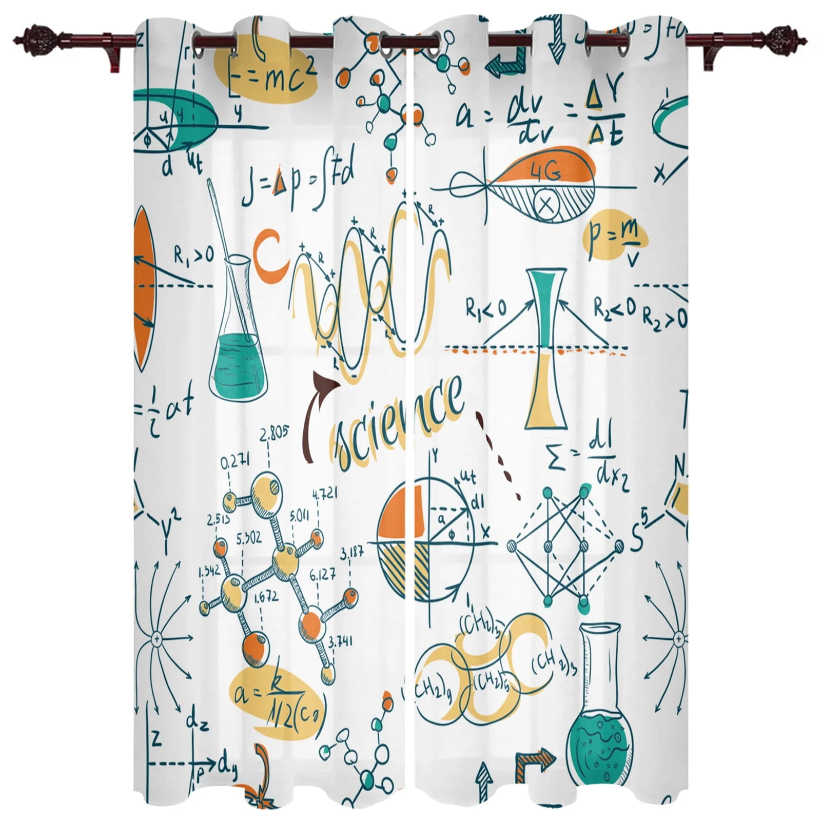 Chemical Formula Illustration Window Curtain Bedroom Living Room Window ...