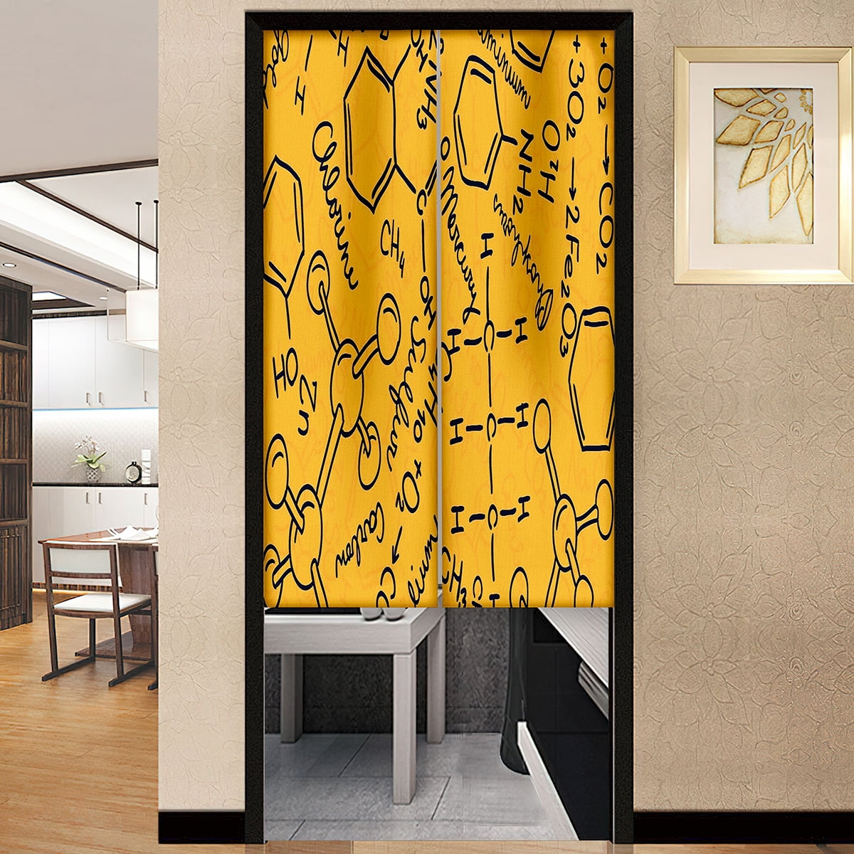 Chemical Formula Japanese Door Curtain Dust Proof Kitchen Partition ...
