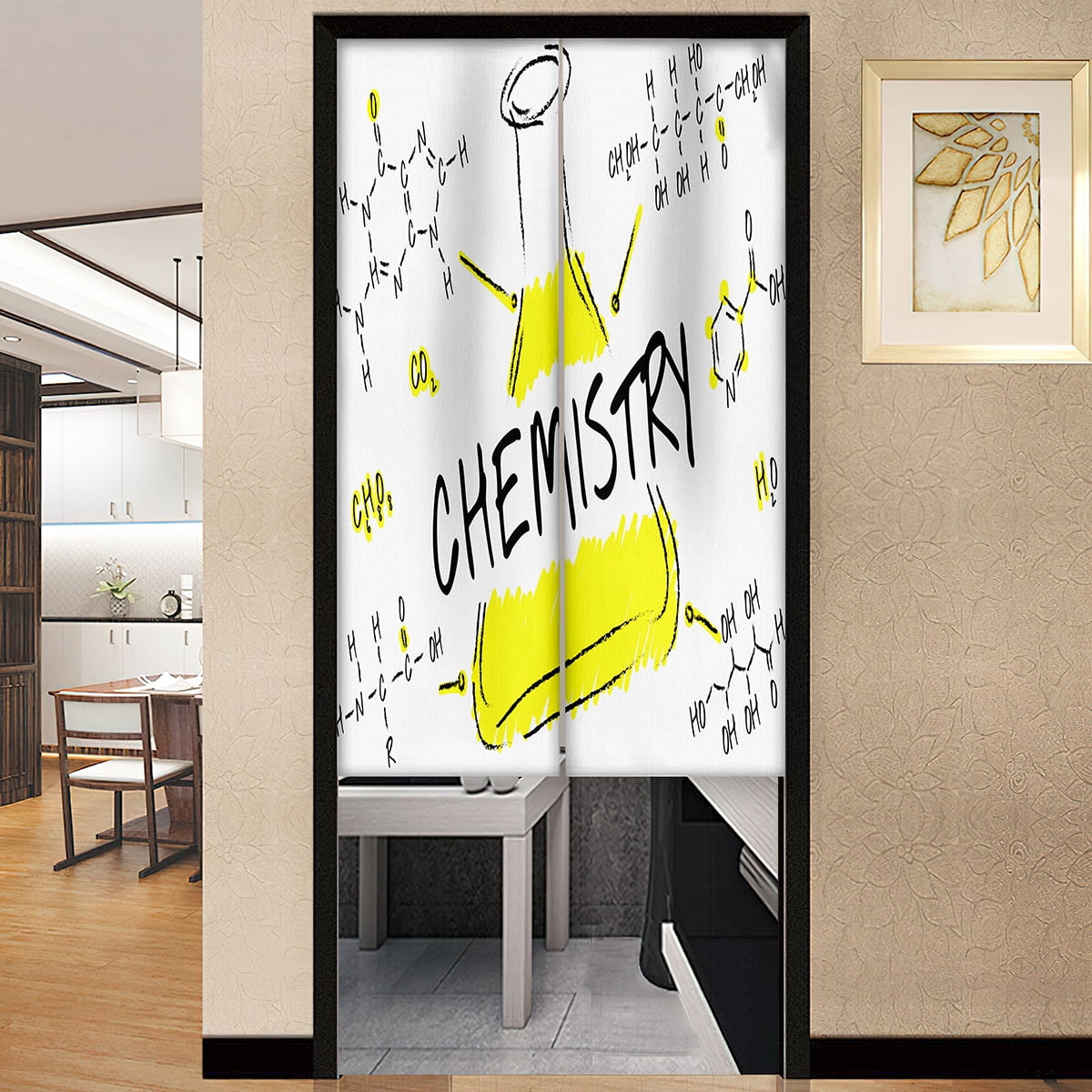 Chemical Formula Japanese Door Curtain Dust Proof Kitchen Partition ...