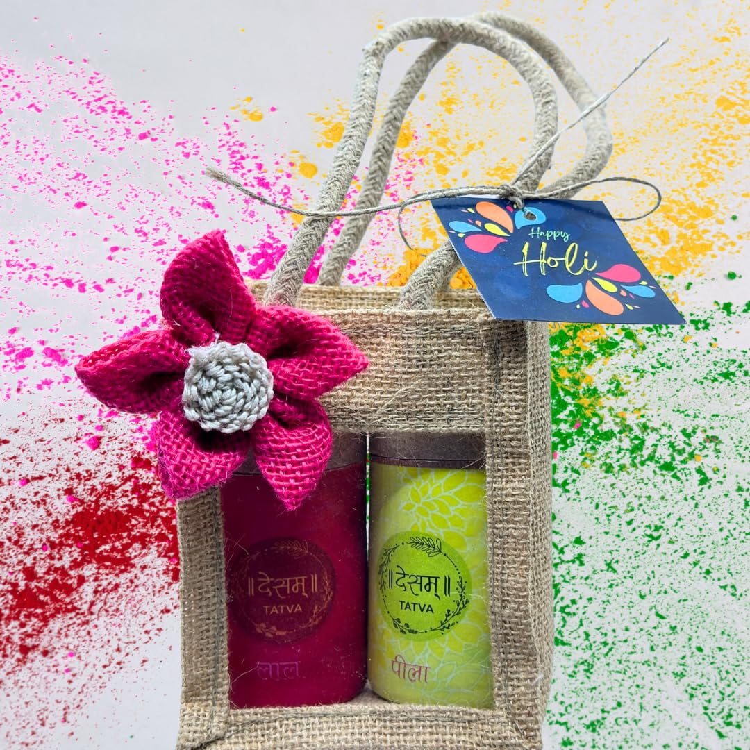 Chemical Free Herbal Holi Colors Gulal - Pack Of 2, Red & Yellow | Eco ...