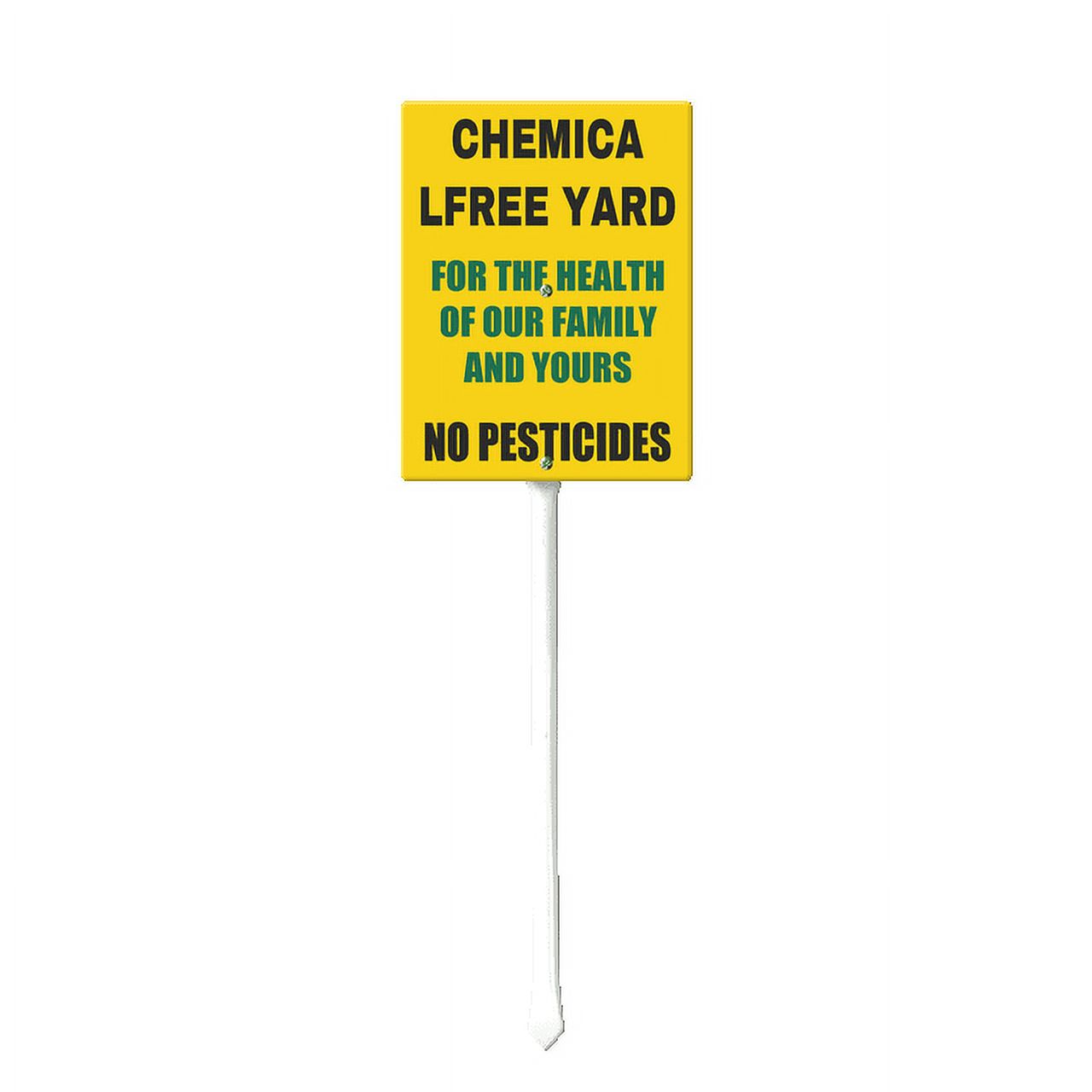 Chemical Free Yard Sign - For The Health Of Our Family No Pesticides ...
