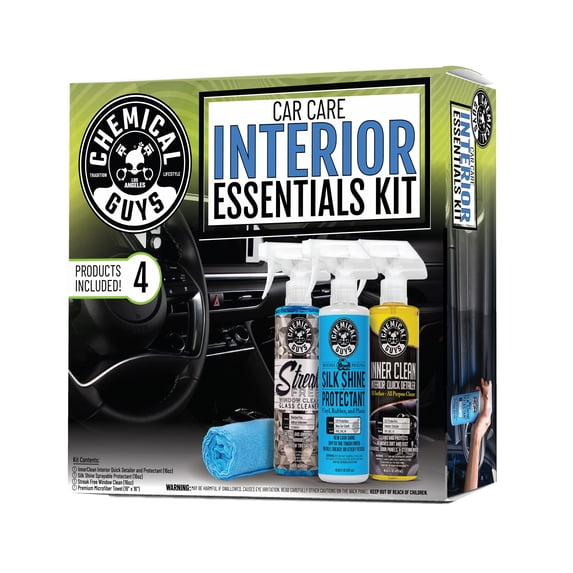 Chemical Guys 4 Piece Car Care Interior Essentials Kit (16oz) - Walmart.com